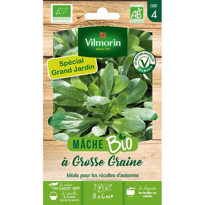 Graines - Vilmorin - Mâche à Grosse Graine - BIO - Grand Modèle ...