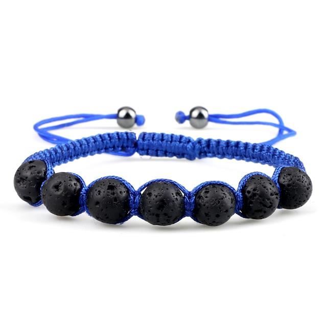Bracelet,Lava Dak Blue--Bracelet en pierre naturelle de roche ...