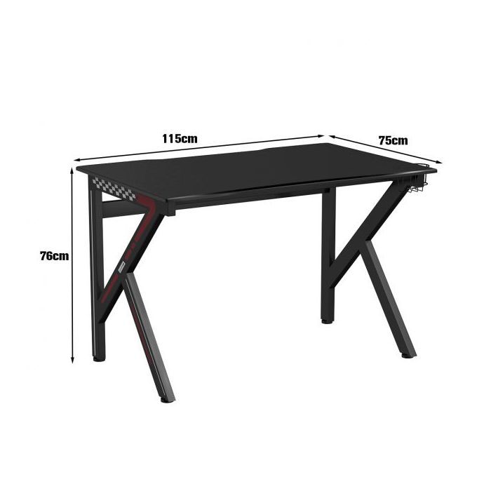 Bureau gamer table informatique 115 x 75 x 76 cm avec porte-gobelet ...