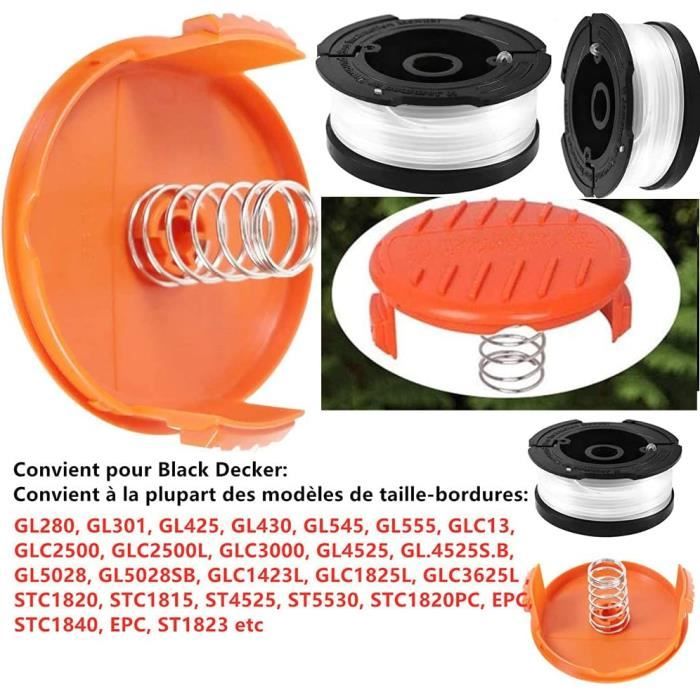 Bobine de Fil Coupe Bordure - Black & Decker - A6481/A6485 - 8 Bobines - 2 Couvercles - 2 ...