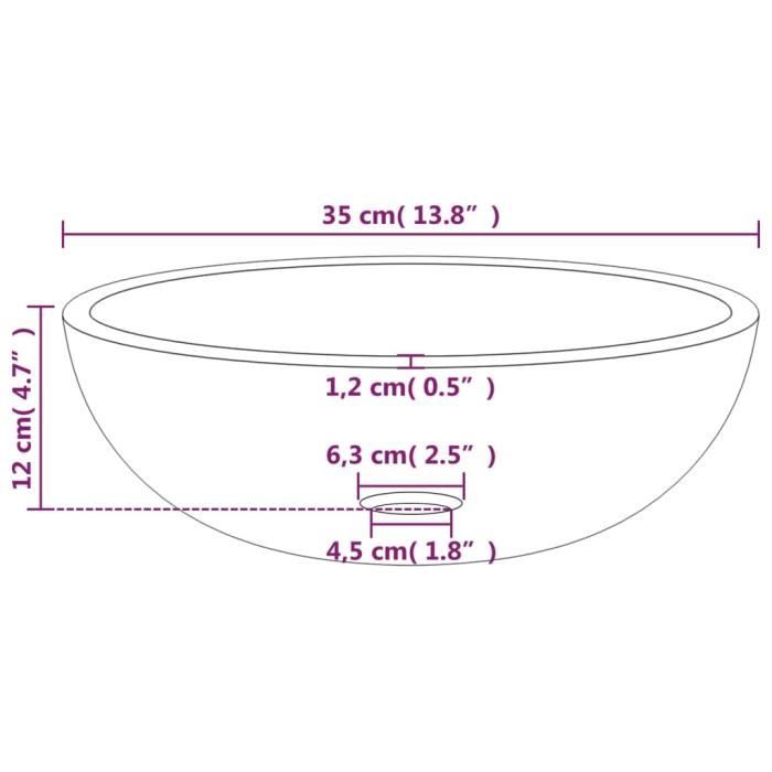 Lavabo en verre trempé transparent ZERONE - modèle ZR004 - diamètre 35 ...