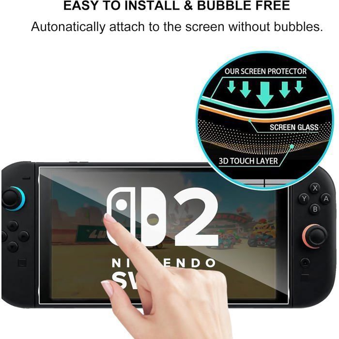 Pour Nintendo Switch 2 2025 Verre Trempé 2 Pièces 9H Dureté HD ...