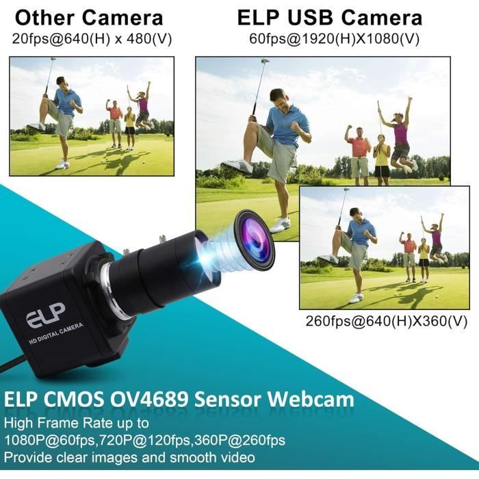 Webcam 2 Mégapixels 5-50 Mm-Zoom Manuel-Caméra Hd Usb Compatible Avec Mac-Windows-Linux-Android ...