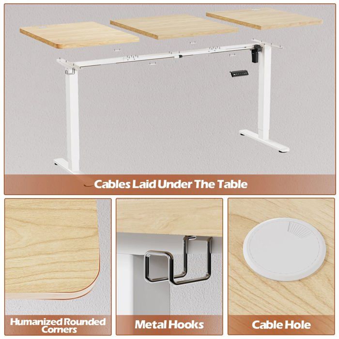 Devoko bureau réglable en hauteur électrique avec ports usb, plateau ...