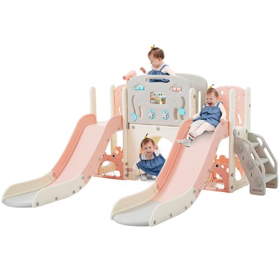 Aire de jeux pour enfants - Créatures marines - 8 en 1 - Toboggan - Tunnel - Télescope ...