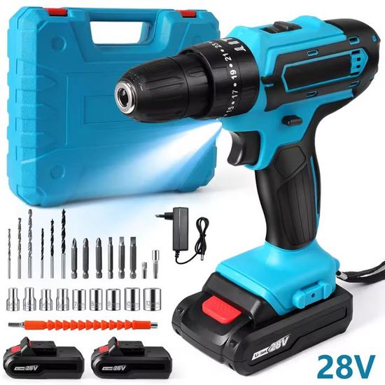 Perceuse visseuse sans fil Perceuse à percussion sans fil, tournevis ...