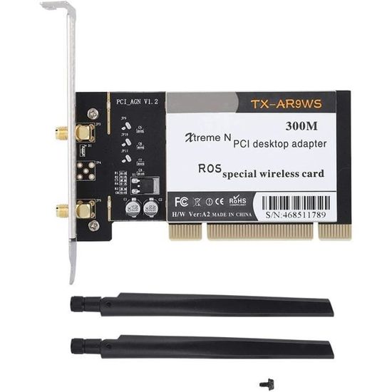 Carte réseau de Bureau PCI, Carte réseau sans Fil PC 802.11a - b-g-n Double Bande 2.4Ghz - 5Ghz ...