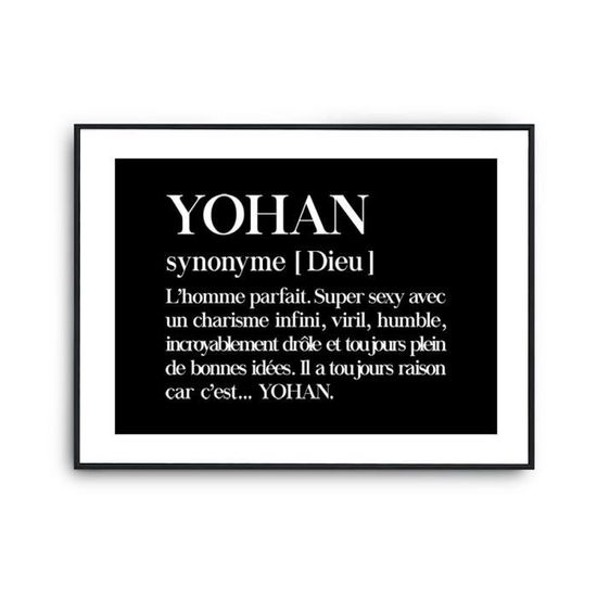 Affiche Décoration Murale - Yohan - Humour - Papier 310 g/m² - A2 ...