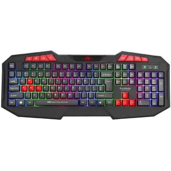 Clavier Gaming Keyboard Rétroéclairé Led Filaire Touches Multimédia ...