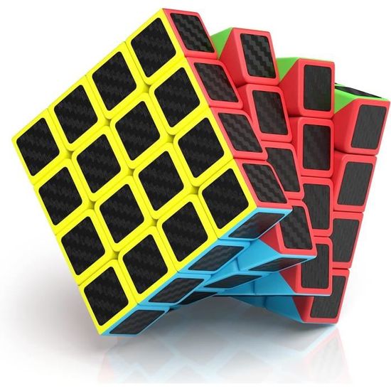 ROXENDA Cube de Vitesse 4x4, Cube Magique 4x4x4 Fibre de Carbone Super ...