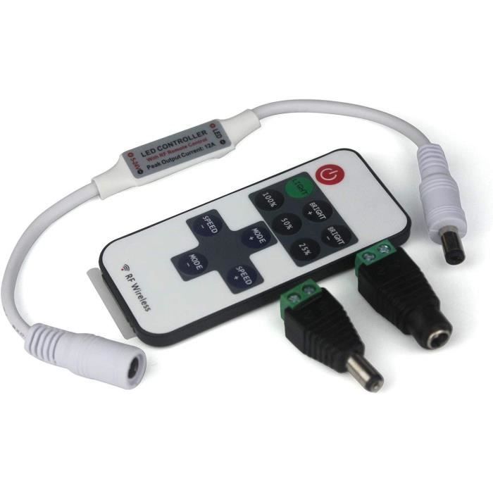 Monochrome LED Bande Contrôleur DC 12V24V Mini contrôleur LED avec ...