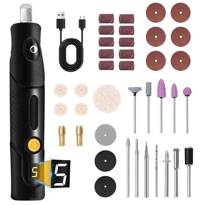 Outil rotatif sans fil, kit d'outils rotatifs rechargeables USB à 5 ...