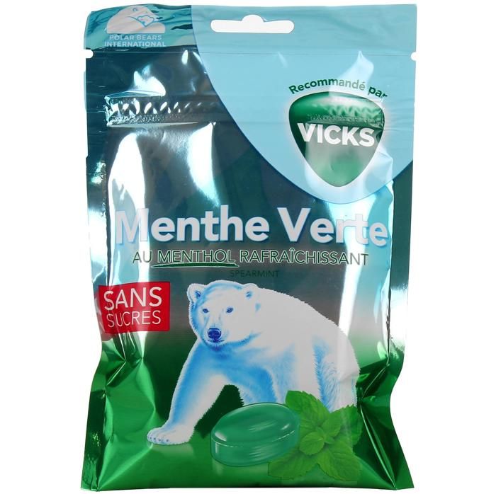 Vicks Bonbons Menthe verte Sans Sucres sachet 72g - Cdiscount Au quotidien