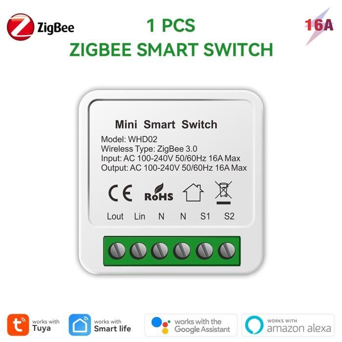 Tuya Zigbee Version-Tuya Zigbee Mini Smart Switch Tech, 16A, 2Way ...