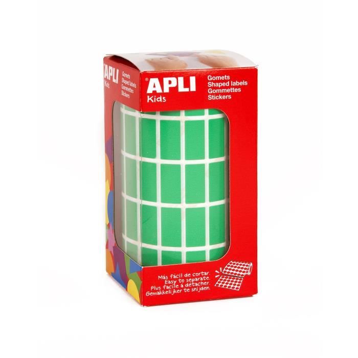 Gommettes - APLI - Rouleau de 3540 - 20x10 mm - Vert - Adhésif ...