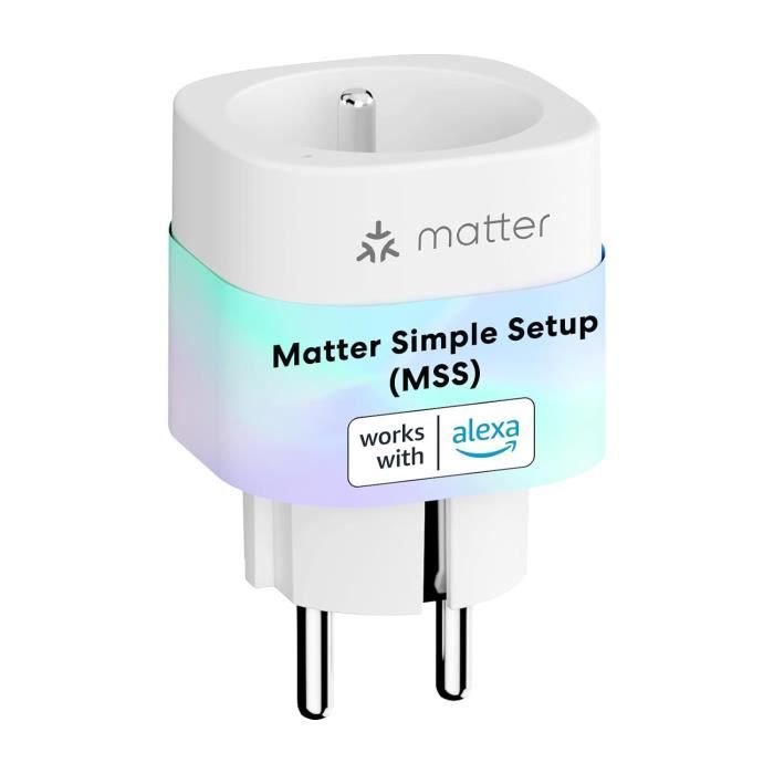Prise Connectée Matter (Type E), Prise Wifi Avec Matter Simple Setup(Mss), Prise Compatible Avec ...