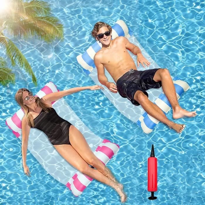 Twshiny Hamac gonflable pour piscine avec pompe à air.[Q522] - Cdiscount Jeux - Jouets