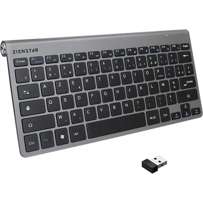2.4Ghz Clavier sans Fils (AZERTY) avec Récepteur USB pour Ordinateur ...