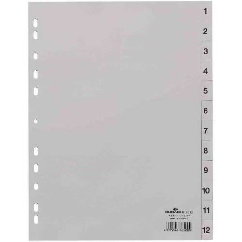 Lot de 3 Jeux intercalaire Numérique A4 12 Chiffres Polypro A132 - Cdiscount Beaux-Arts et ...