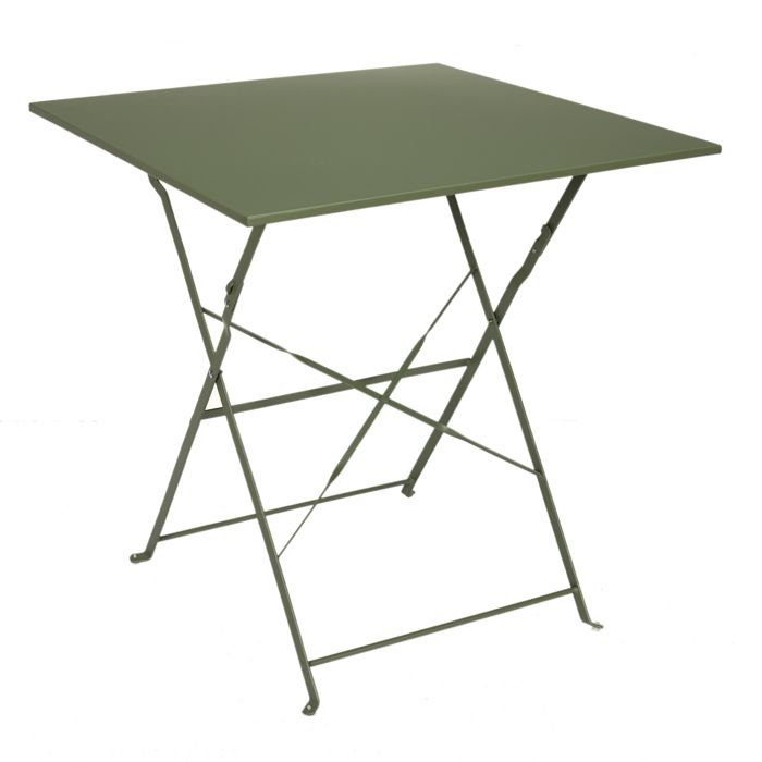 Table de jardin pliante en métal Palerme Vert Kaki - Cdiscount Jardin