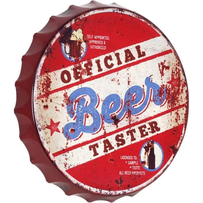 Déco Murale Capsule Métal : Modèle Official Beer TasterDiam 34 cm [W385 ...