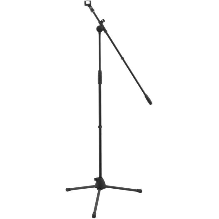 Boom Pied de microphone réglable en hauteur avec trépied et clip pour ...