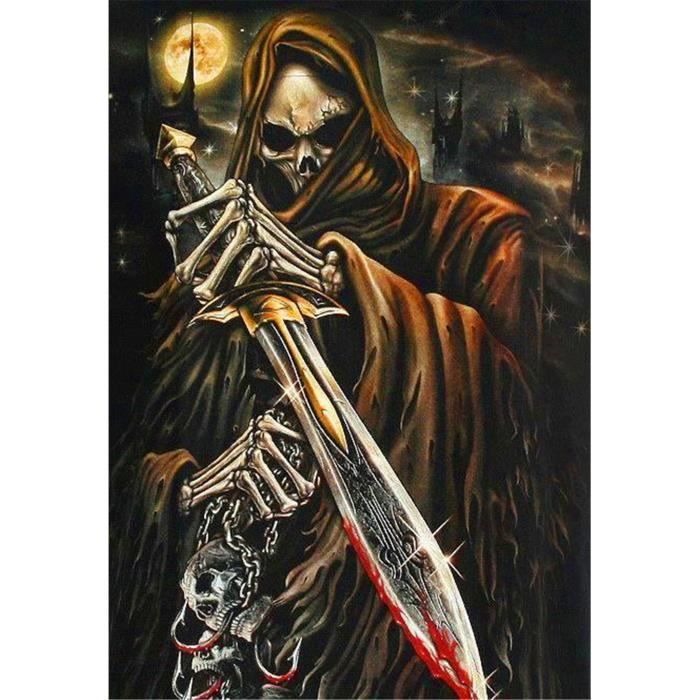 MIAO-14 5D Horror Skull Poster Diamond Painting Cross Stitch, Diy ...