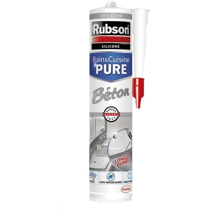 Mastic bain cuisine couleur béton, joint silicone multi-matériaux ...