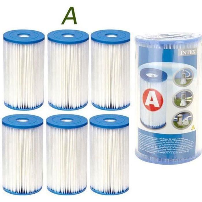 6 Cartouches de Filtration Intex pour filtre piscine - Intex TYPE A ...