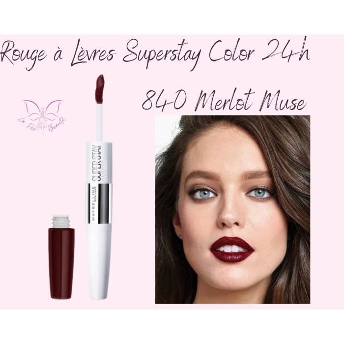 840 Merlot Muse - Rouge à Lèvres Superstay Color 24h Gemey Maybelline ...