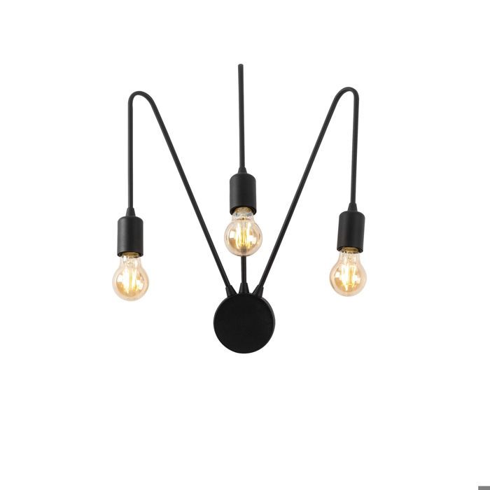 Applique murale 3 ampoules Coeptus Métal Noir - Cdiscount Maison