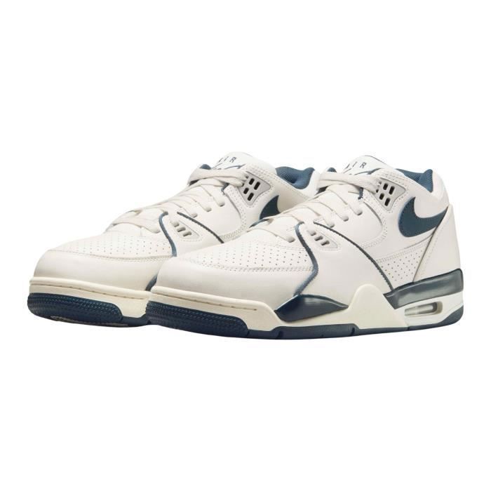 Baskets Nike Air Flight '89 Low Hommes Blanc casse - bleu fonce ...