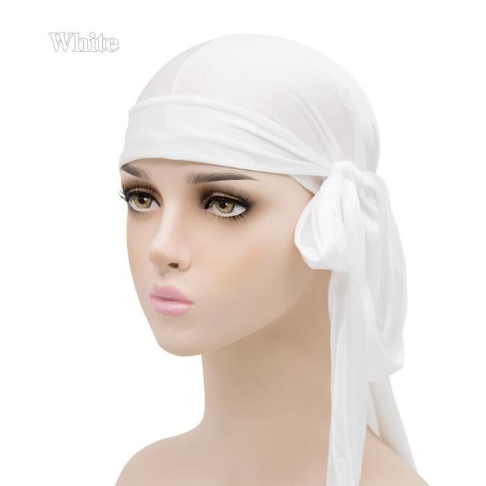 Unisexe Hommes Femmes Bandana Durag Chapeaux Chapeaux Soie Pirate Cap ...