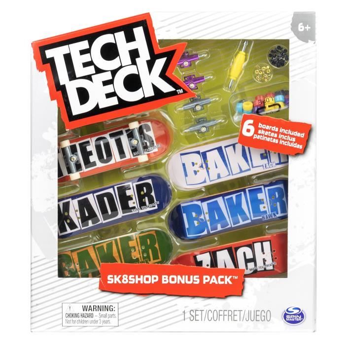 Set Tech Deck Sk8Shop 6 skateboards Bonus Pack Baker - SPIN MASTER ...