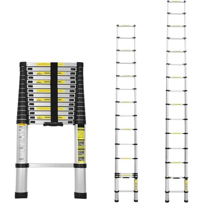 Yakimz échelle télescopique en Alm, 4,4M échelle Extensible Multi-Fonction Ladder Charge 150kg ...