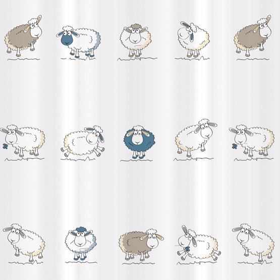 Tatkraft Funny Sheep Rideau de Douche 180 X 180 cm Textile Polyester ...