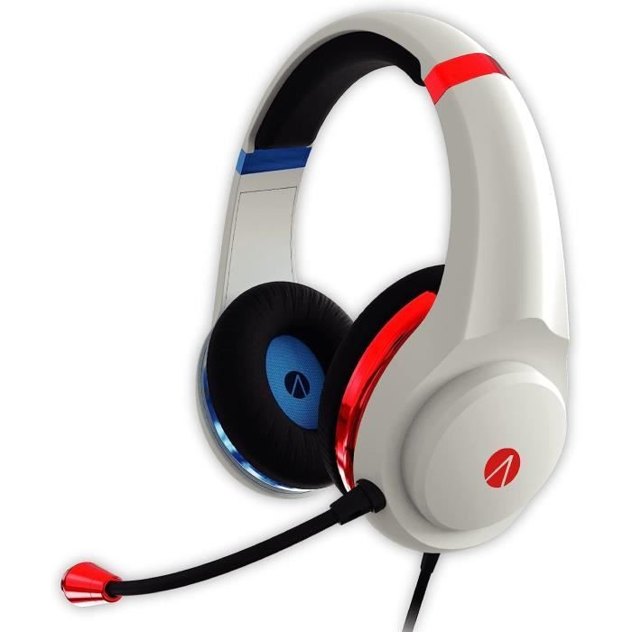 Casque de jeu rouge et bleu néon TRAHOO pour PS4-PS5, Xbox, Nintendo ...