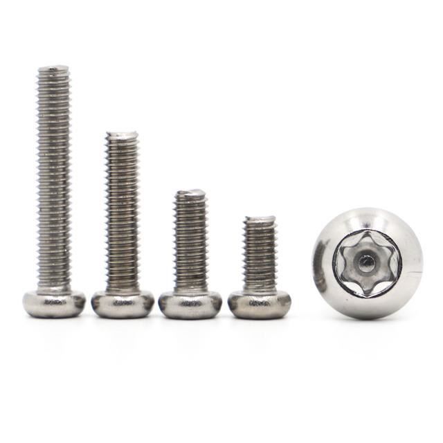 VIS,M5 10pcs-16mm--Tête De Bouton Torx À Six Lobes En Acier Inoxydable, Vis De Sécurité Antivol ...