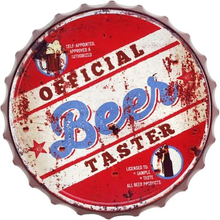 Déco Murale Capsule Métal : Modèle Official Beer TasterDiam 34 cm [W385 ...