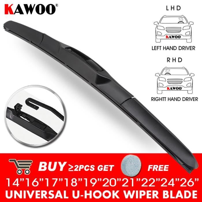 Couleur 17 pouces taille roue motrice gauche Balai d'essuie-glace universel U crochet pare-brise ...