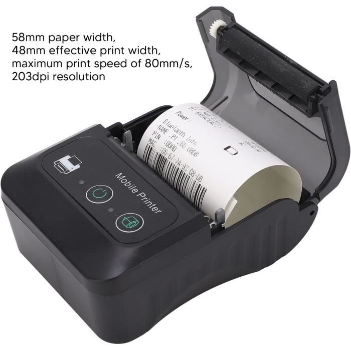 58Mm Portable Thermique Qr Code Imprimante Mini Sans Fil Usb Réception Étiquette D'Expédition ...