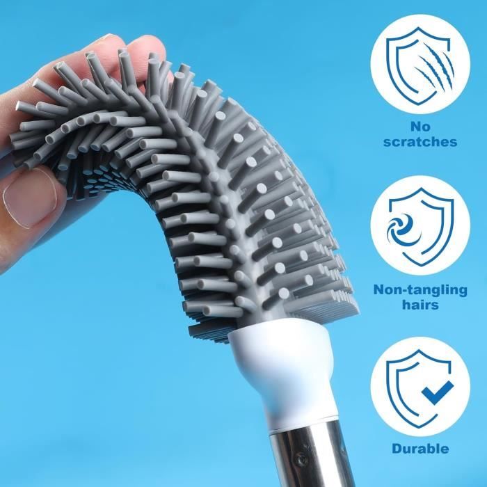 Brosse Wc Silicone, Balai Toilette Wc Et Support Vec Poils Silicone Pour Un Nettoyage En ...