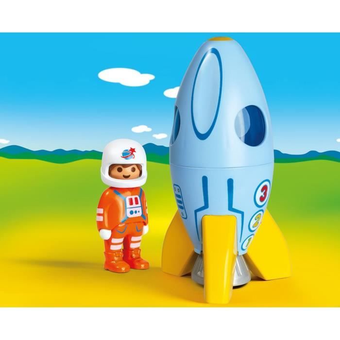 PLAYMOBIL - 70186 - PLAYMOBIL 1.2.3 - Fusée et astronaute pour enfant ...