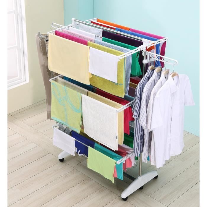One Click De Luxe Séchoir À Linge® E3, Ailes Latérales Sur 3 Niveaux, Séchoir À Linge ...