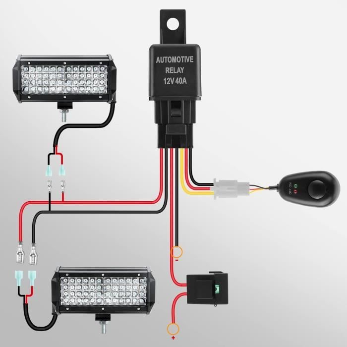 300W Câblage À Barres Lumineuses Led Faisceau De Fil Avec 12V 40A ...