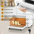 Mini Four Électrique 10L - WOLTU - Blanc - 650W - Chauffage, décongélation, cuisson, rôtissage ...