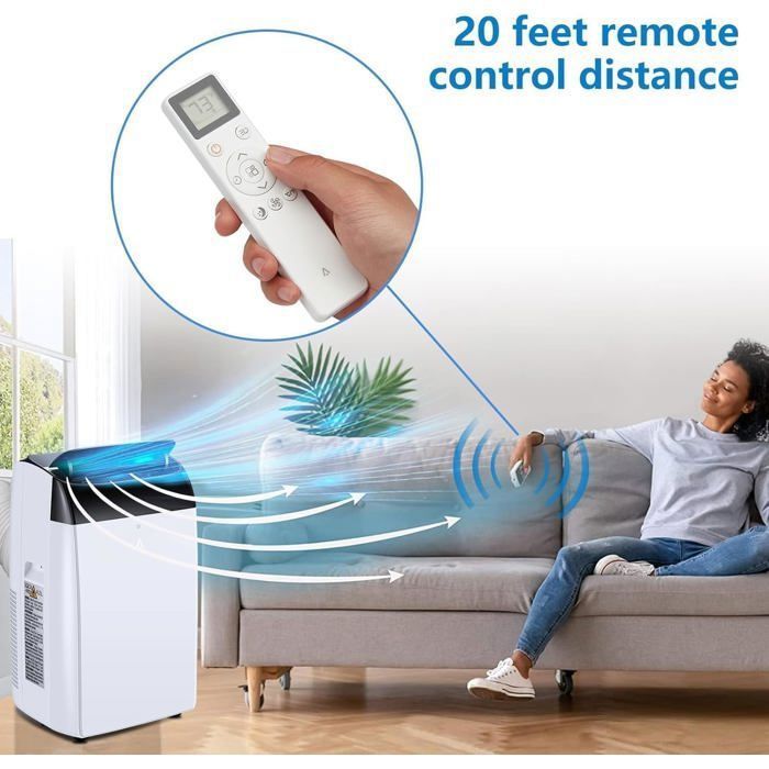 Climatiseur mobile portable 10000 BTU, 3 en 1 ventilateur 3 vitesses ...