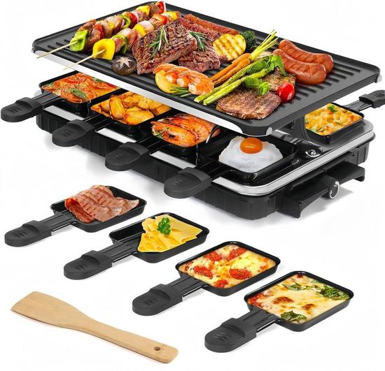 Appareil a raclette, appareil raclette 8 personnes, avec 1 grille à ...