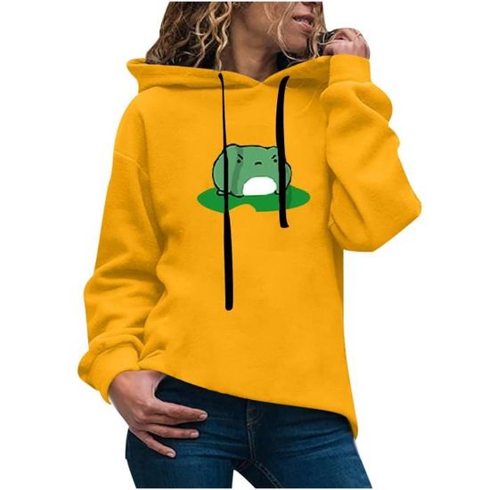 Sweat à capuche automne hiver pour femmes pull à manches longues hauts ...