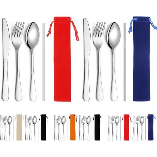 Kyraton Ensemble de couverts portables 2, Includes Knife, Fork, Spoon ...